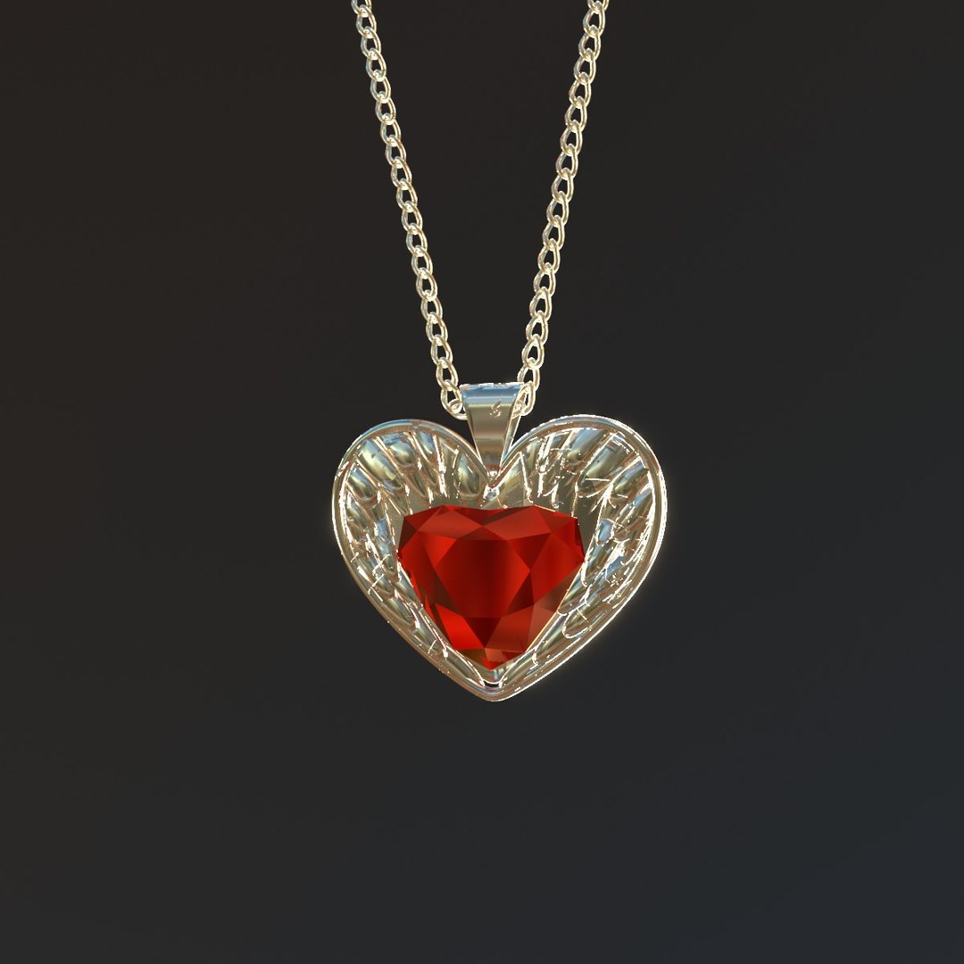 Ruby Heart Dimond Locket 3D - TurboSquid 1901360