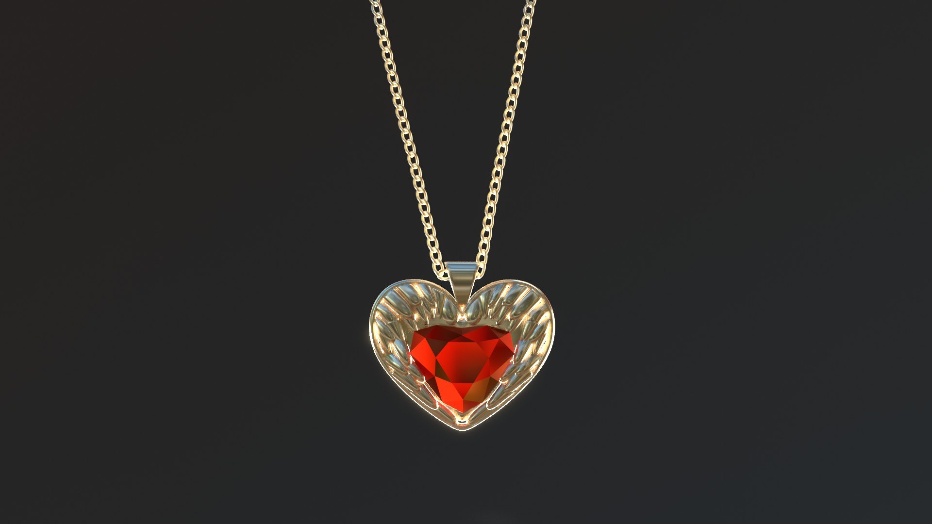 Ruby Heart Dimond Locket 3D - TurboSquid 1901360