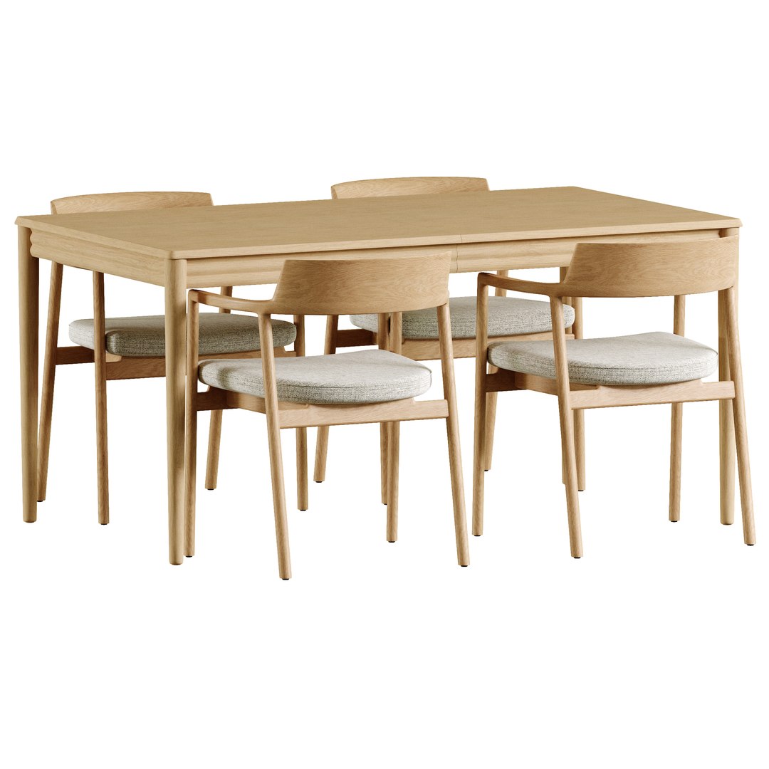 3D Lenon Extendable Table Alocs Chair Model - TurboSquid 2226280