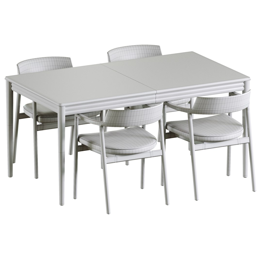 3D Lenon Extendable Table Alocs Chair Model - TurboSquid 2226280