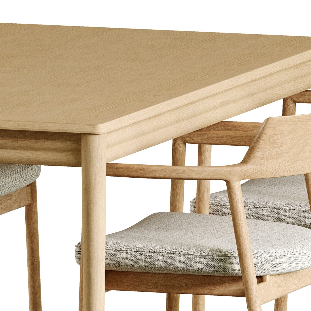 3D Lenon Extendable Table Alocs Chair Model - TurboSquid 2226280