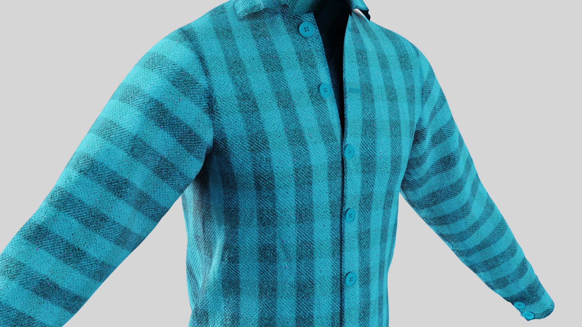 Male Shirt 01 Cyan Fannel Checkered 3D Model - TurboSquid 2407385