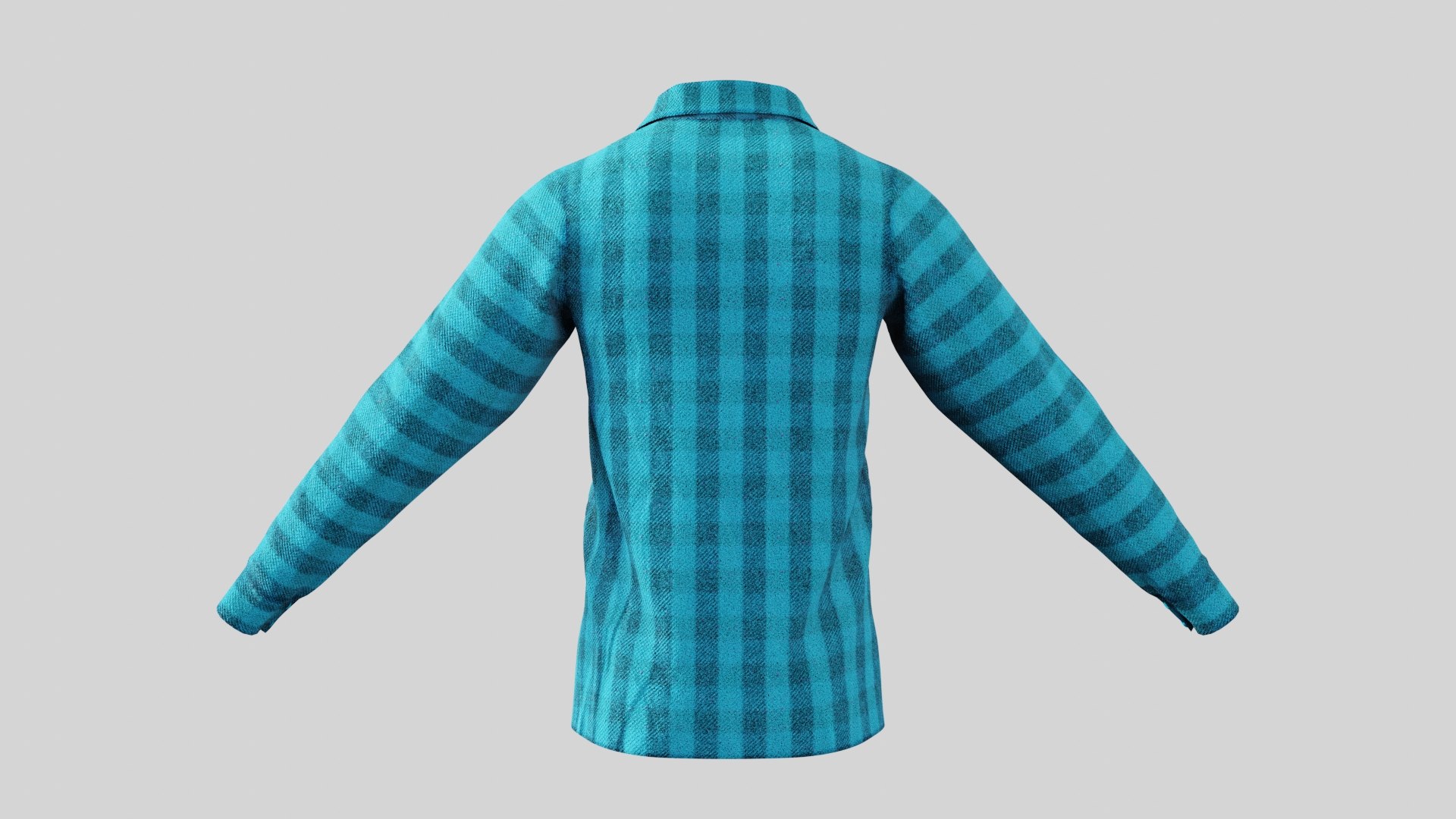 Male Shirt 01 Cyan Fannel Checkered 3D Model - TurboSquid 2407385