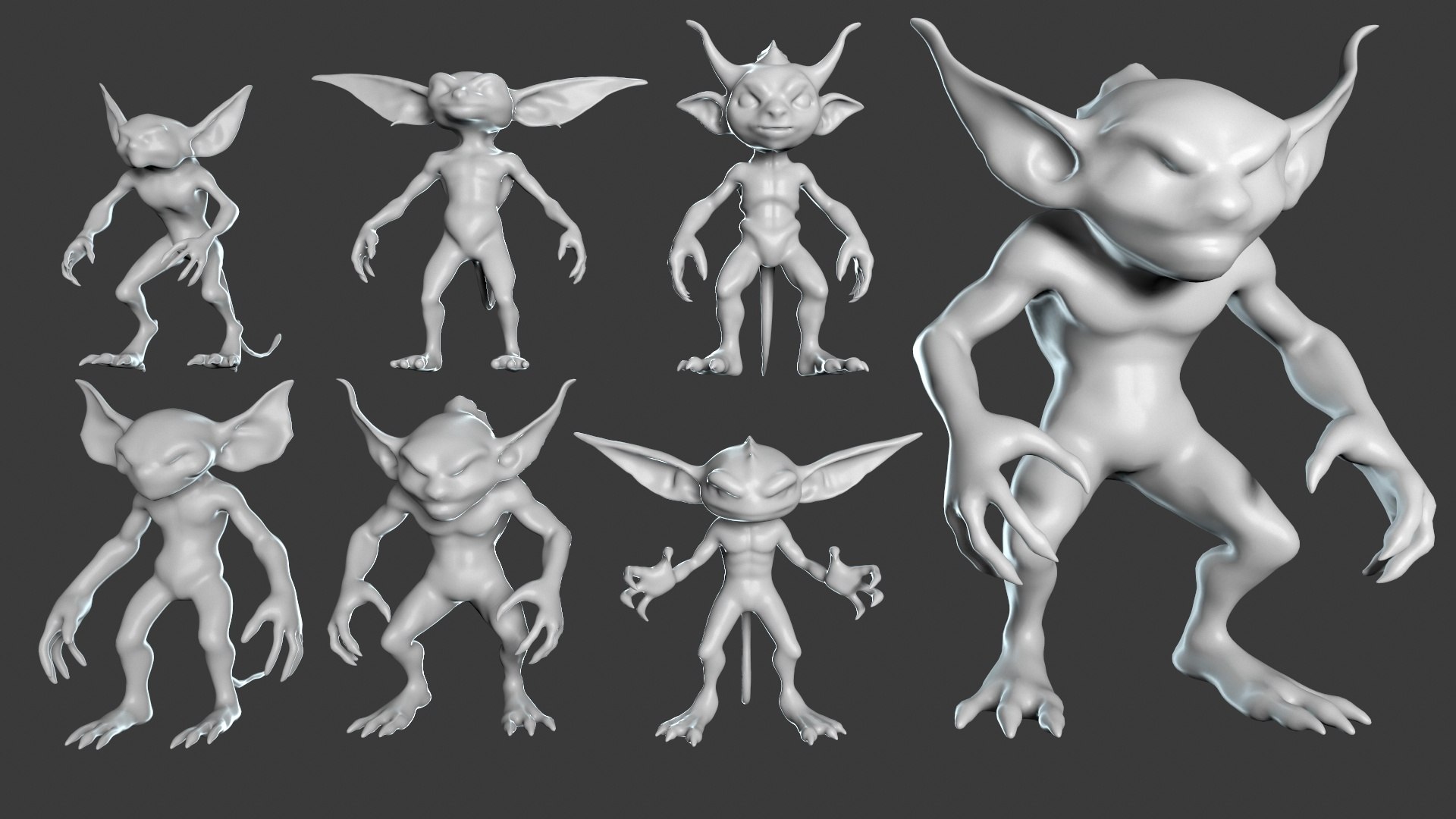 Goblin Character Base Mesh Set 3D Model - TurboSquid 2290996