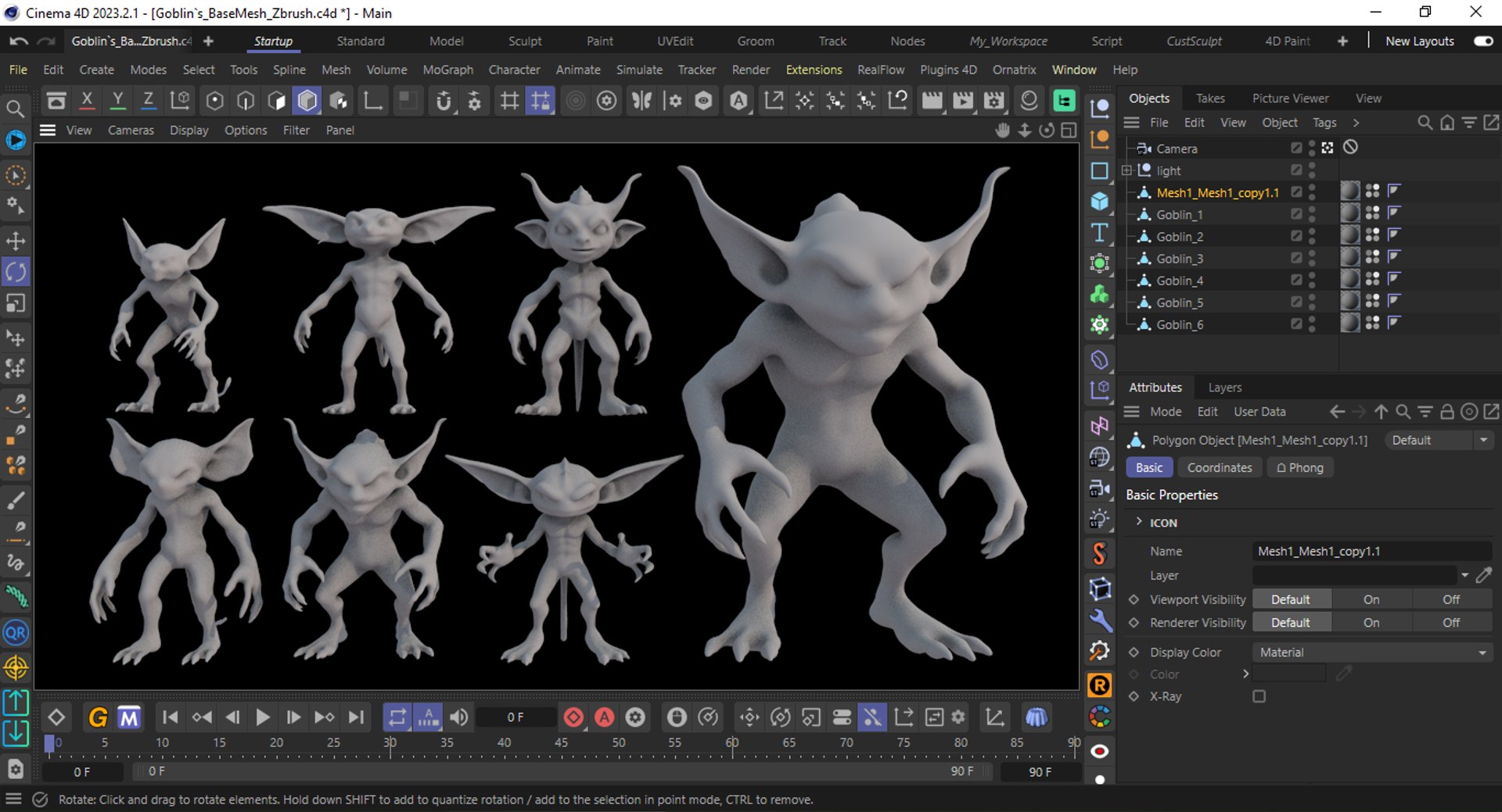 Goblin Character Base Mesh Set 3D Model - TurboSquid 2290996
