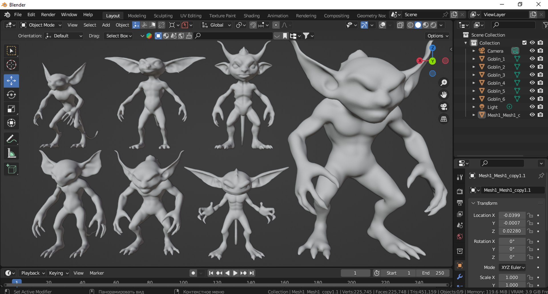 Goblin Character Base Mesh Set 3D Model - TurboSquid 2290996