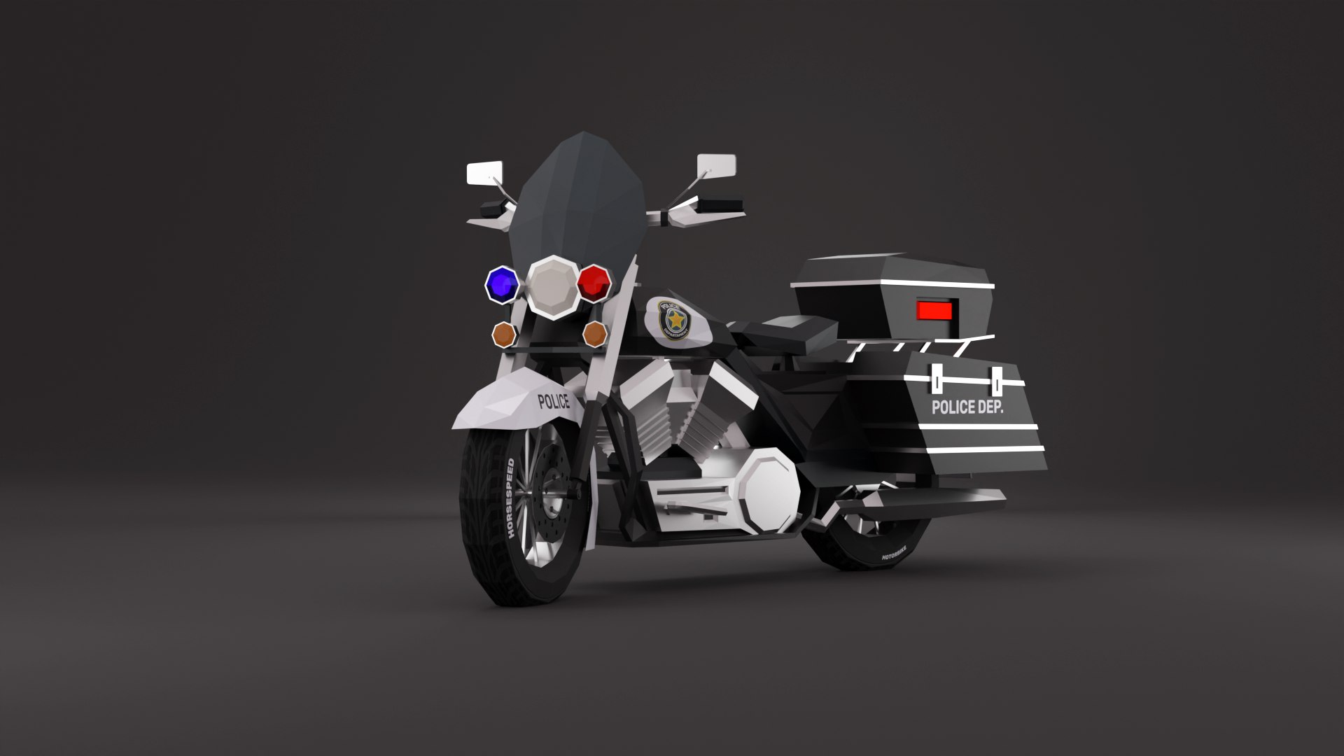 Police Motorcycle Low-poly 3D - TurboSquid 2083403