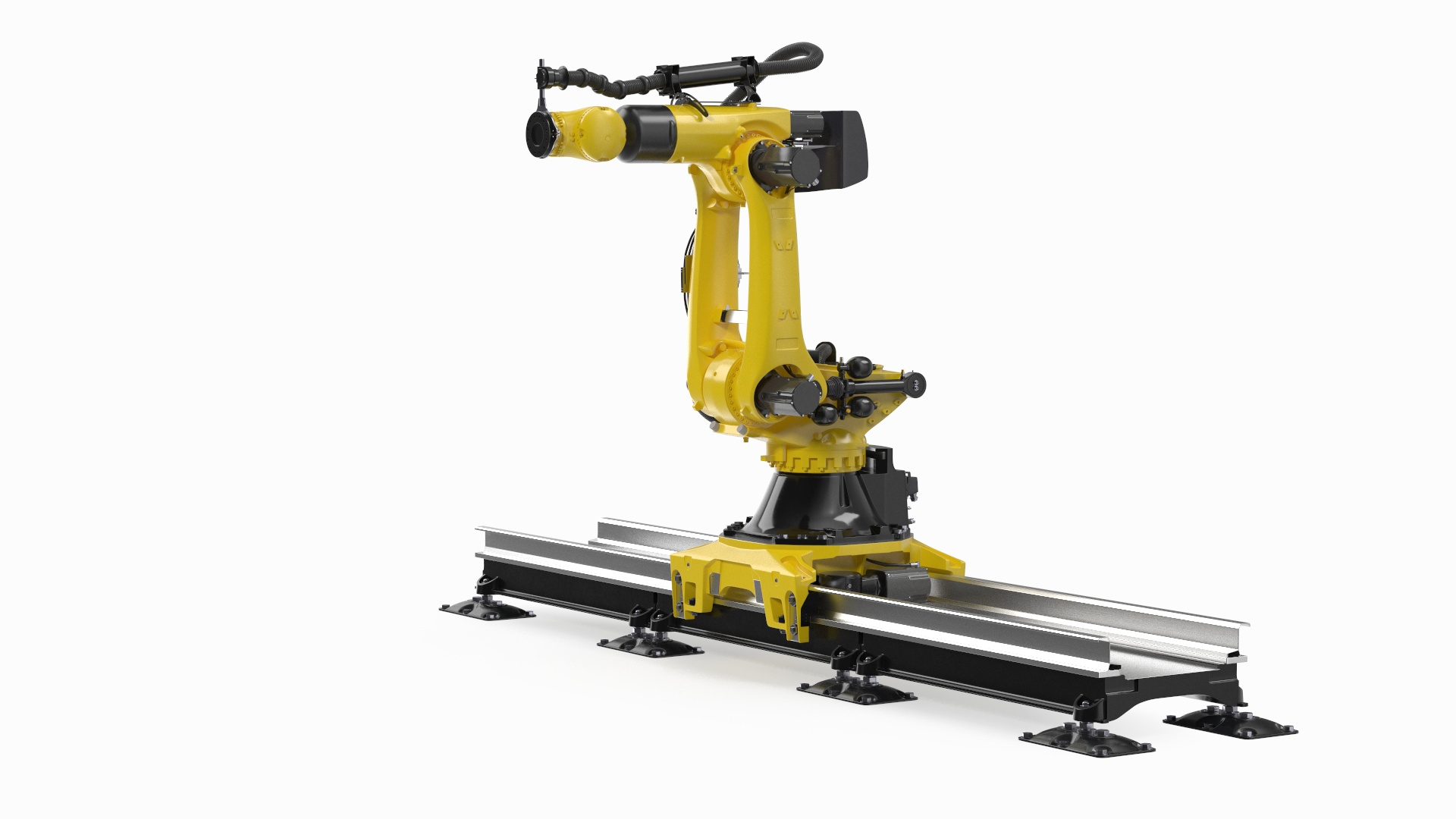 Robotic Arm Yellow On Rails 3D Model - TurboSquid 2300577
