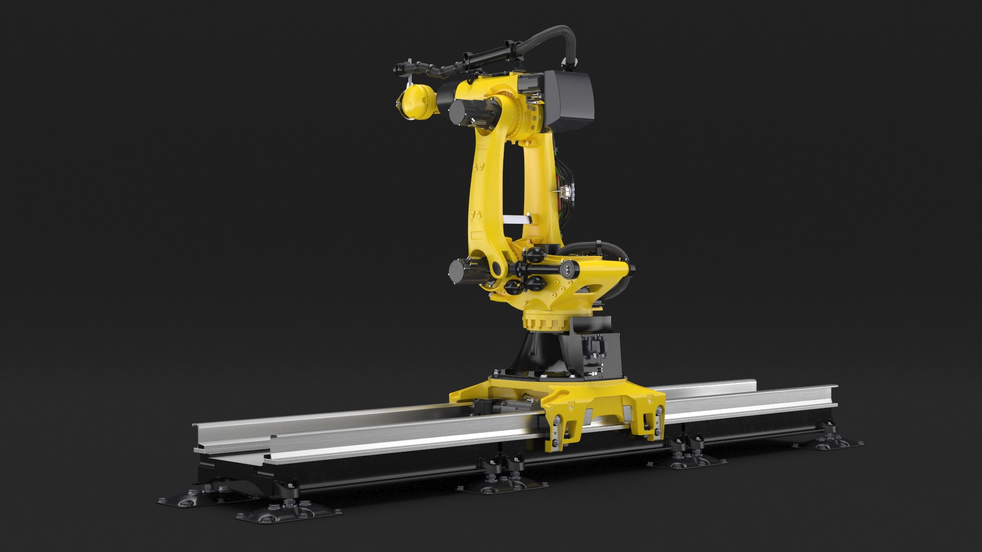 Robotic Arm Yellow On Rails 3D Model - TurboSquid 2300577
