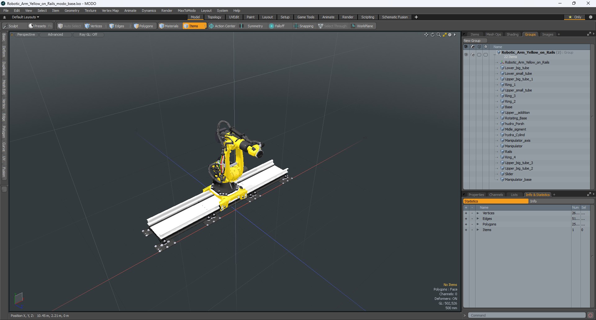 Robotic Arm Yellow On Rails 3D Model - TurboSquid 2300577