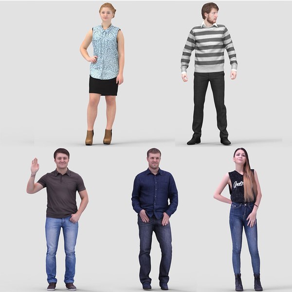 modelo 3d Modelo Humano 3D vol. 1 personas de pie casual - TurboSquid ...
