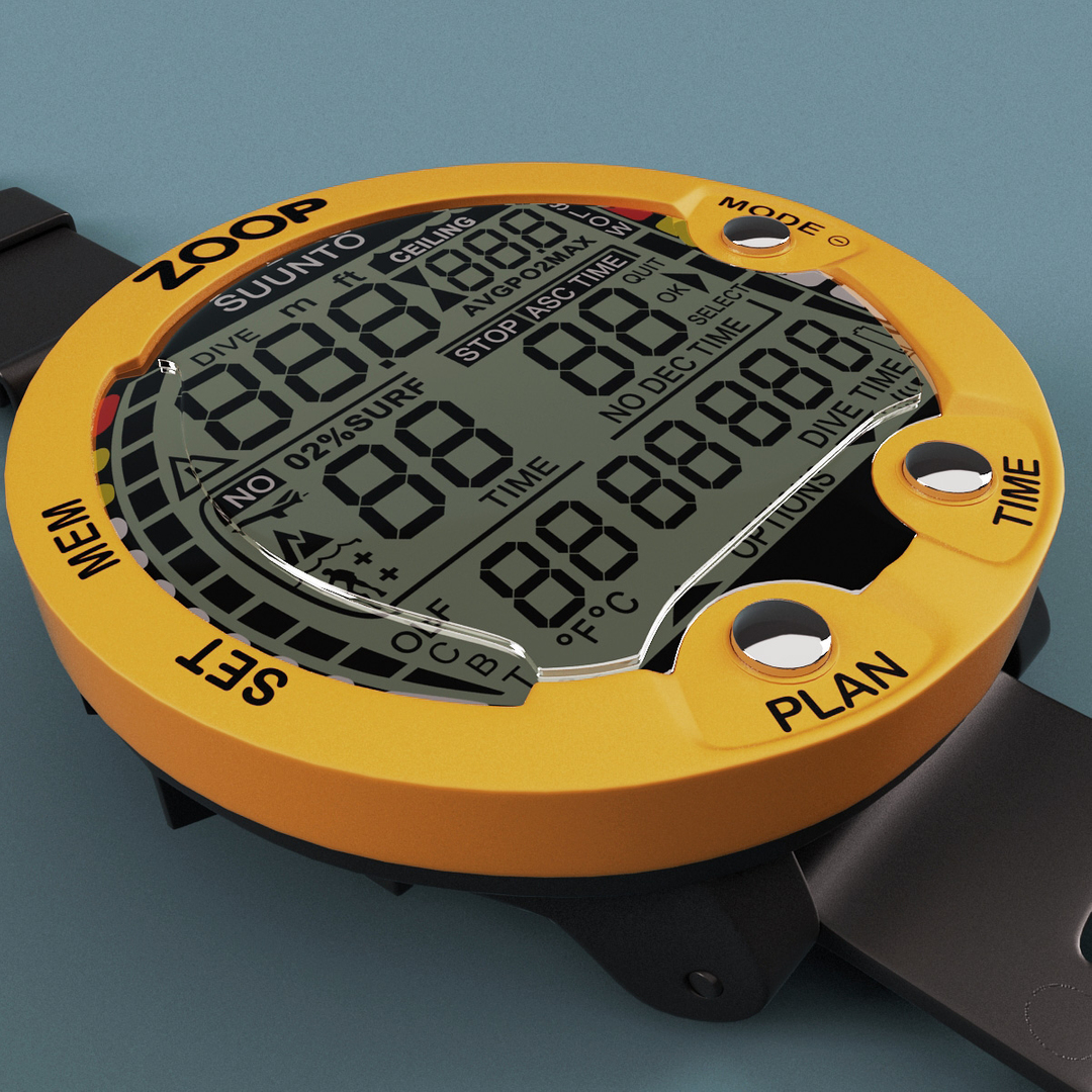 dive computer suunto zoop 3d model