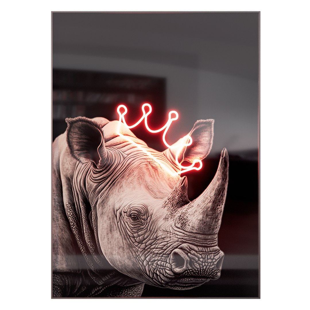 Lion And Rhino Posters With Neon 3D - TurboSquid 2017254