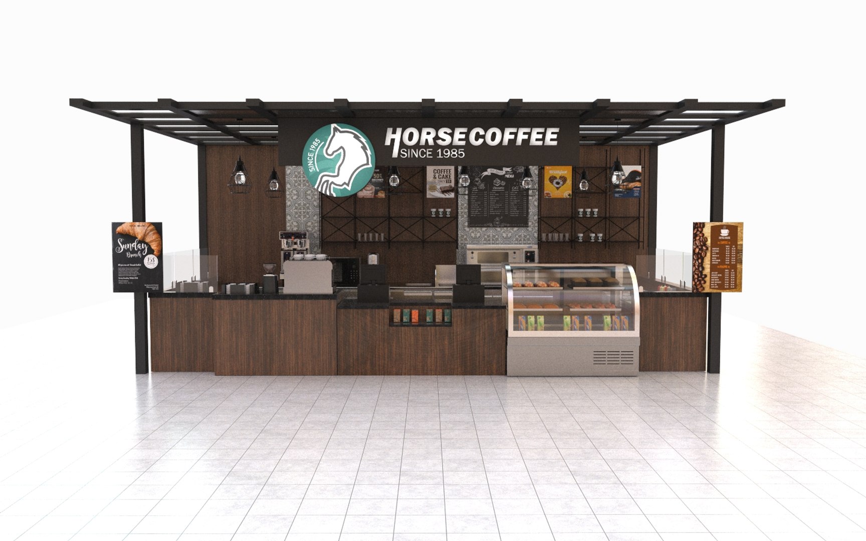 3D Coffee Kiosk Model - TurboSquid 1577076
