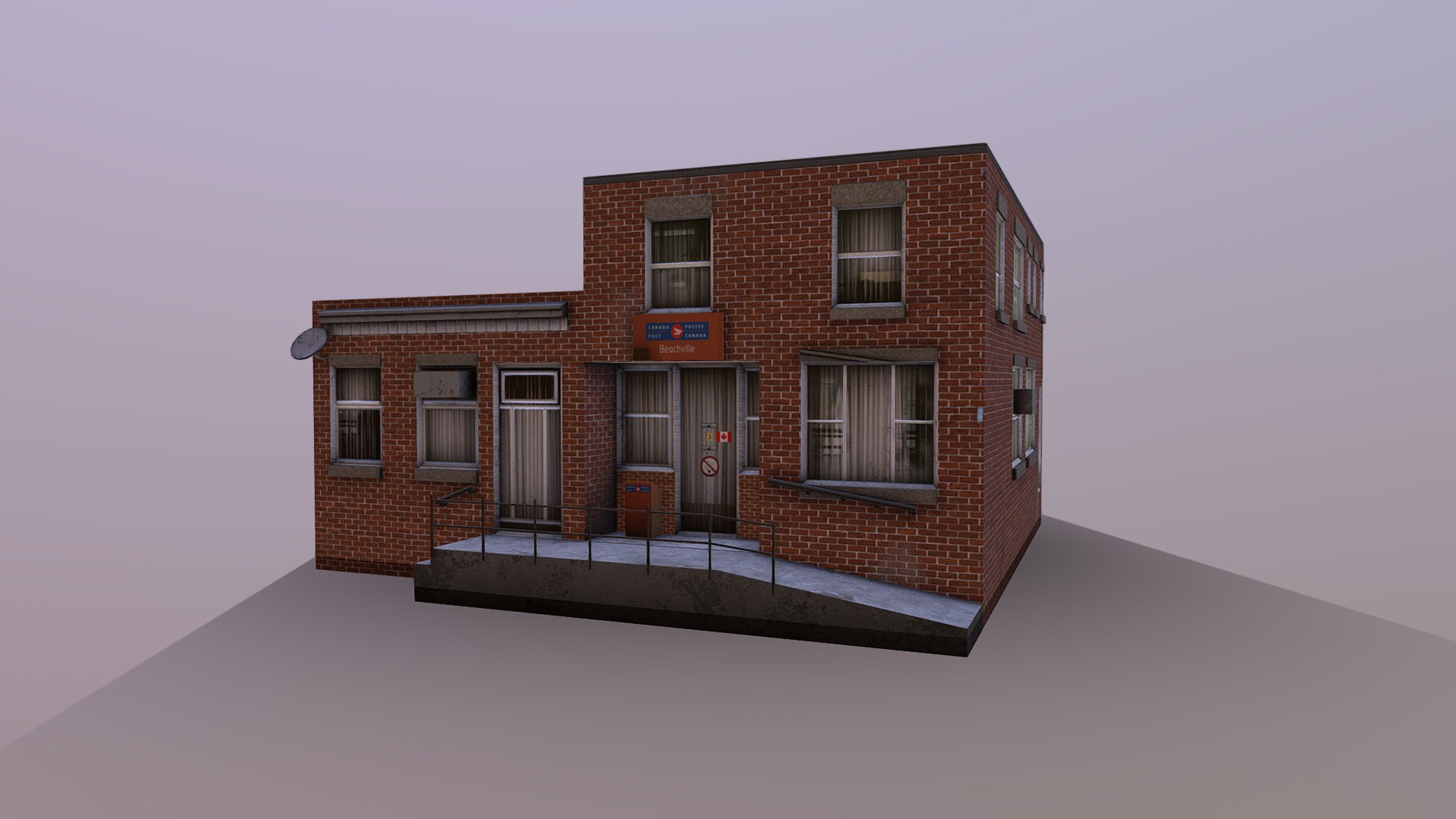 Post Office Building PBR 3D Model - TurboSquid 2145393