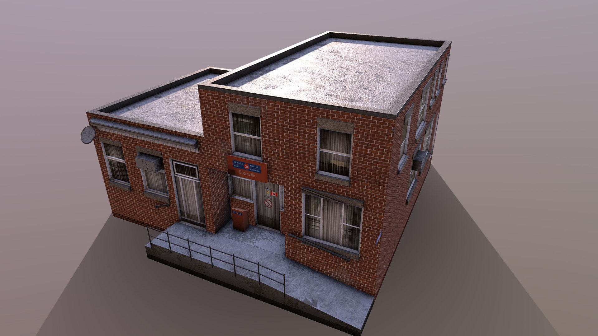Post Office Building PBR 3D Model - TurboSquid 2145393