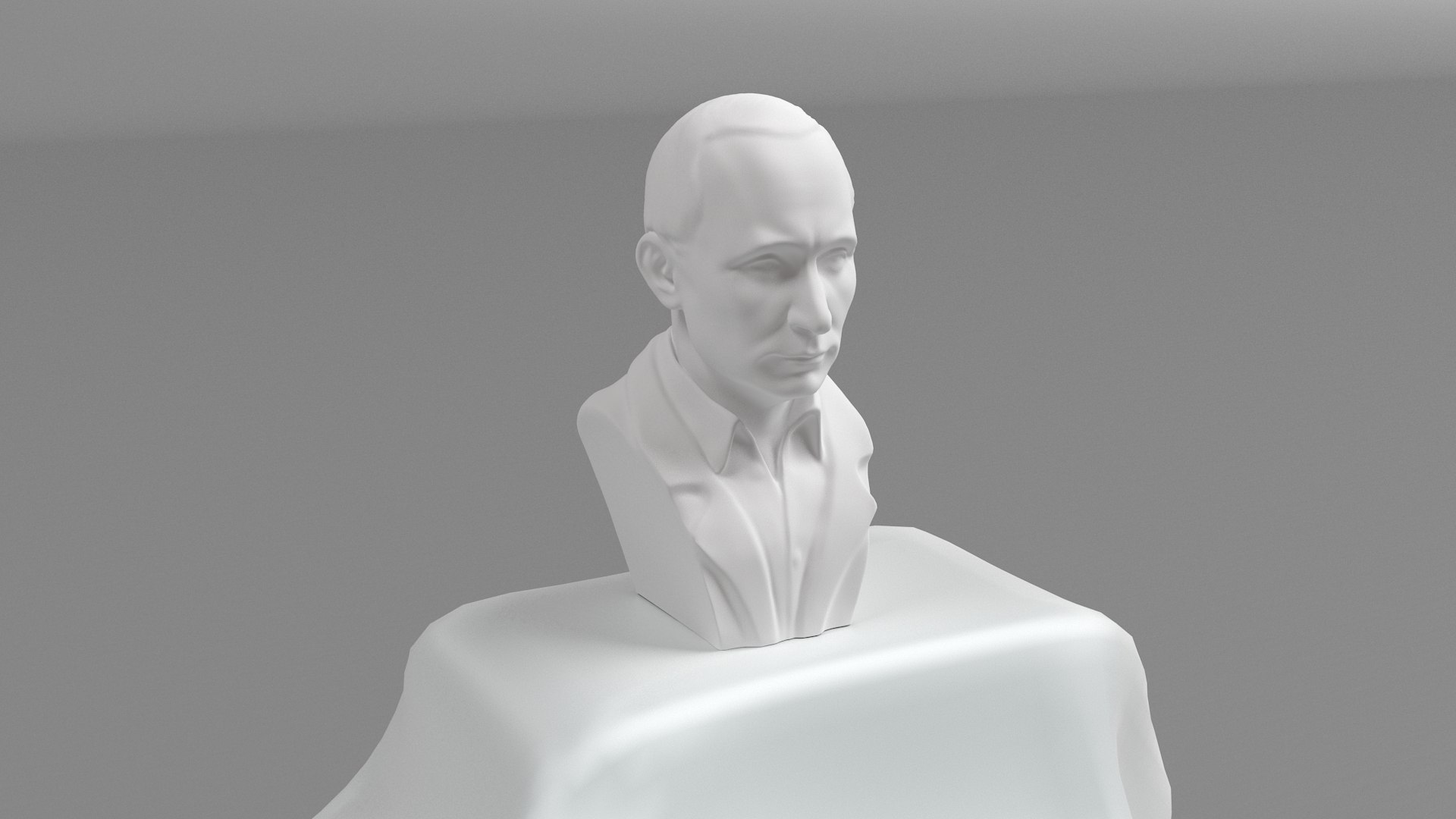 弗拉基米尔·普京半身写实肖像雕塑3D模型 - TurboSquid 2313034