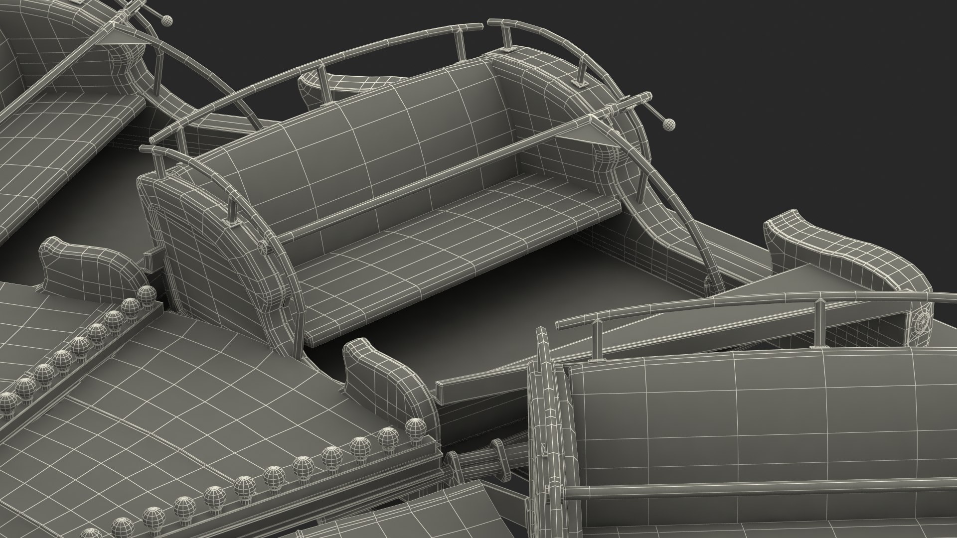 3D Model Flat Ride Round Carousel - TurboSquid 1883190