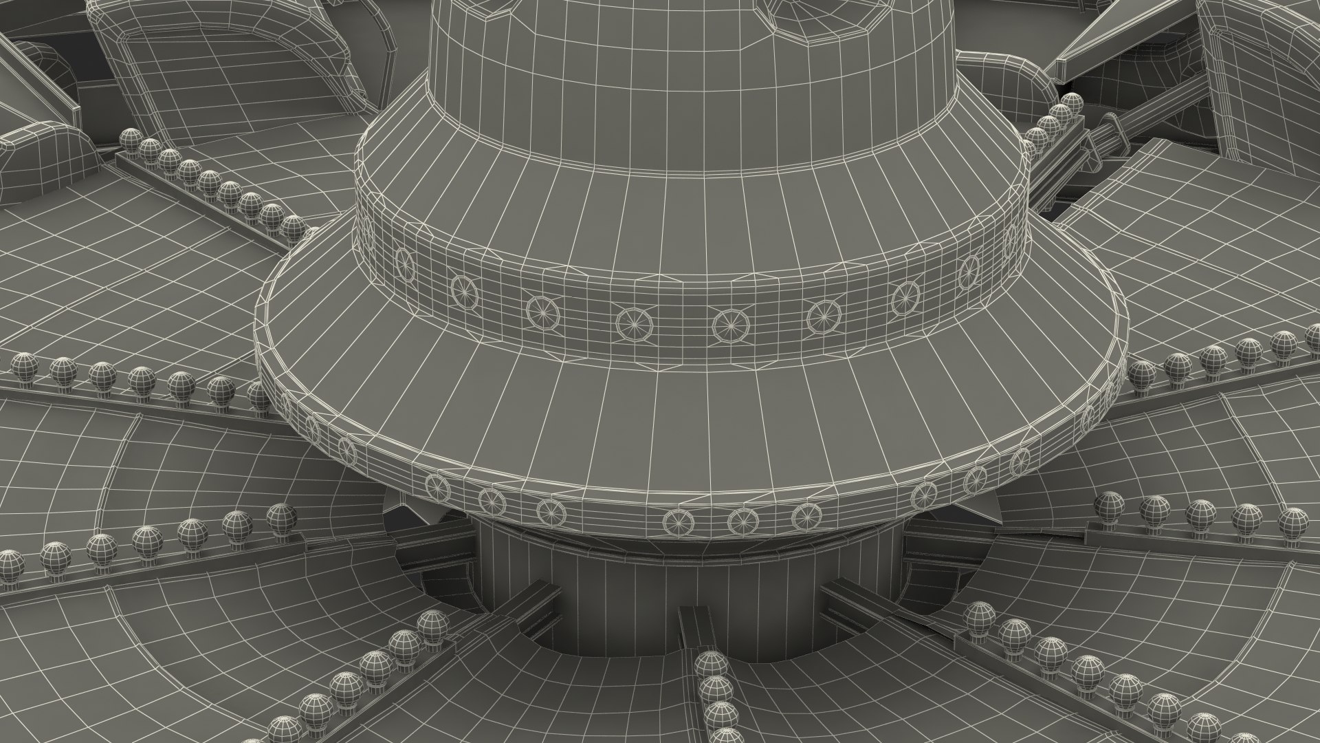 3D Model Flat Ride Round Carousel - TurboSquid 1883190