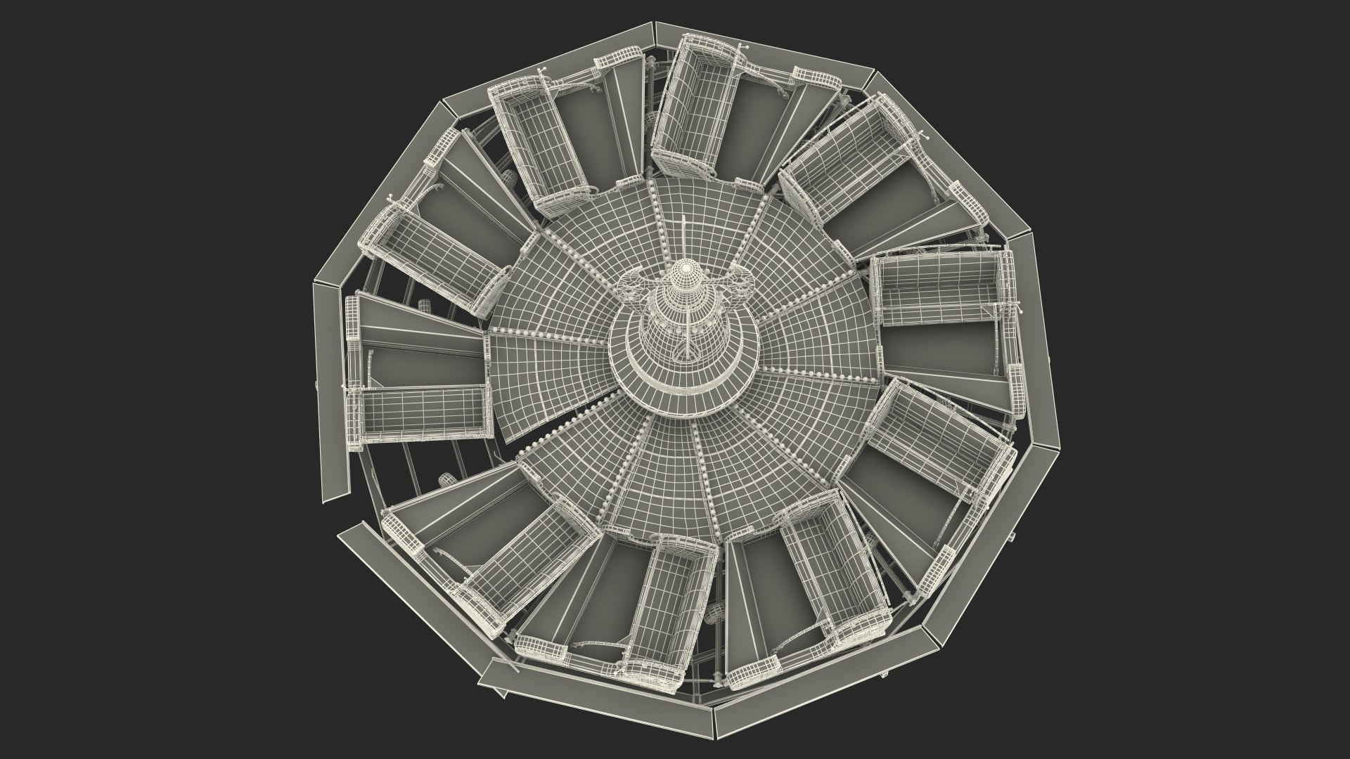 3D Model Flat Ride Round Carousel - TurboSquid 1883190