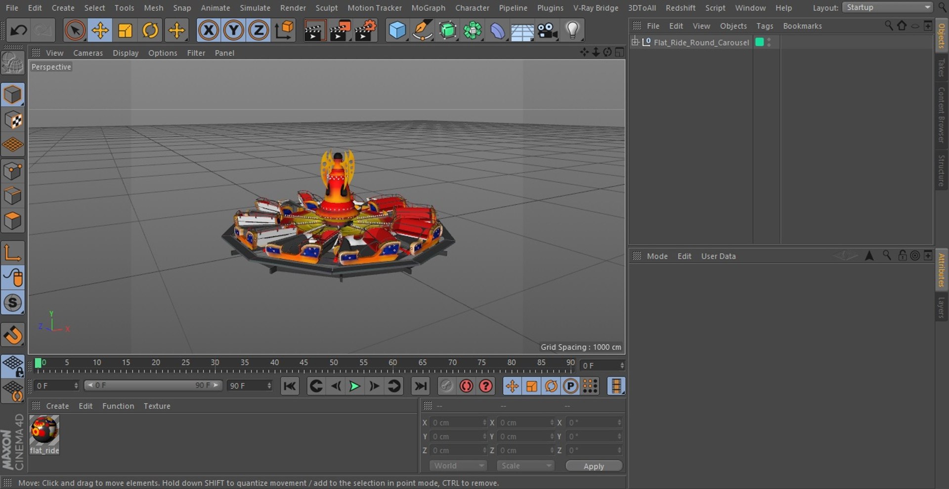 3D Model Flat Ride Round Carousel - TurboSquid 1883190