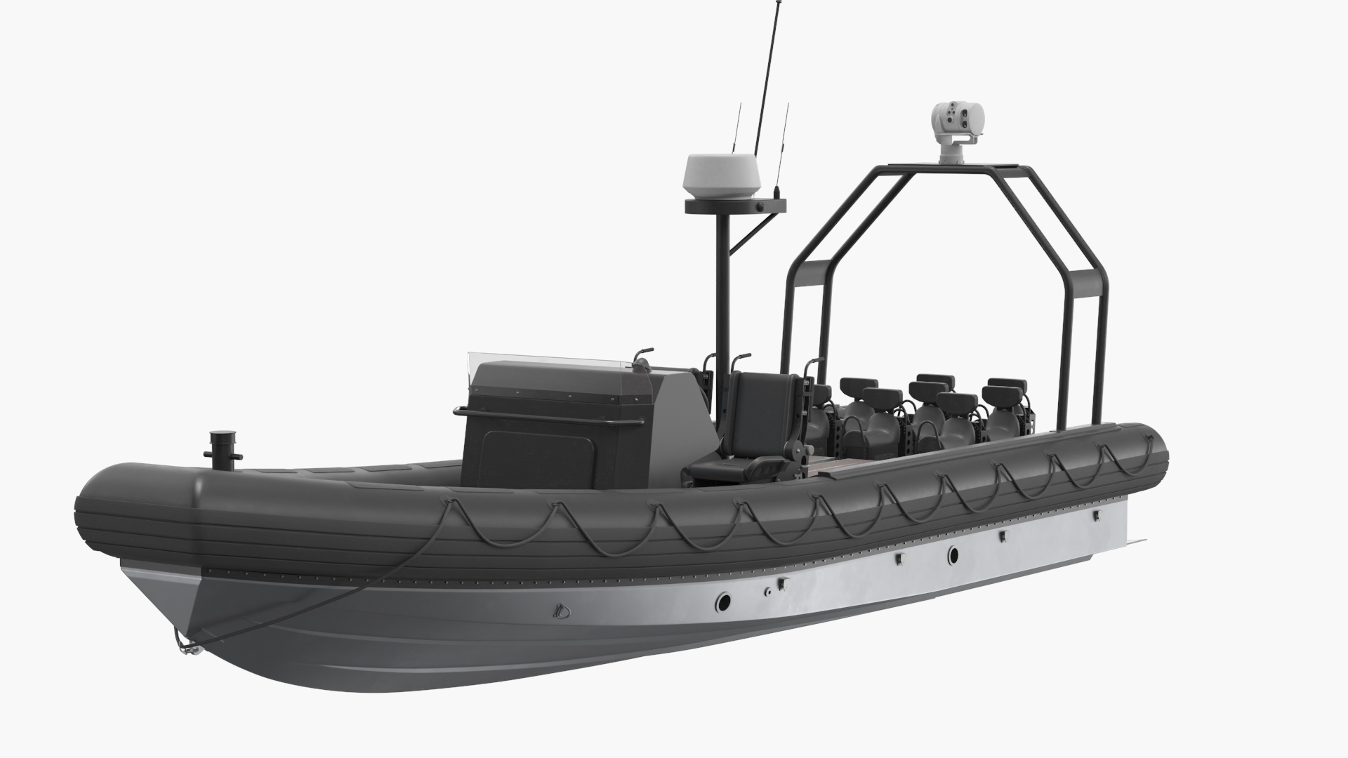 3D Hurricane MACH II Interceptor Boat Black Rigged For Cinema 4D ...