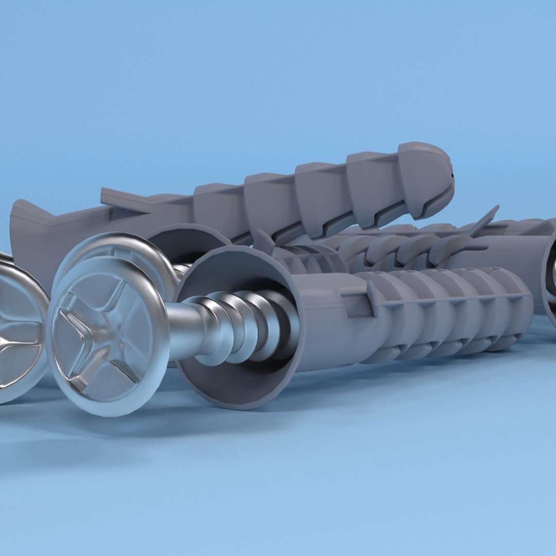 3d model of screw dowel