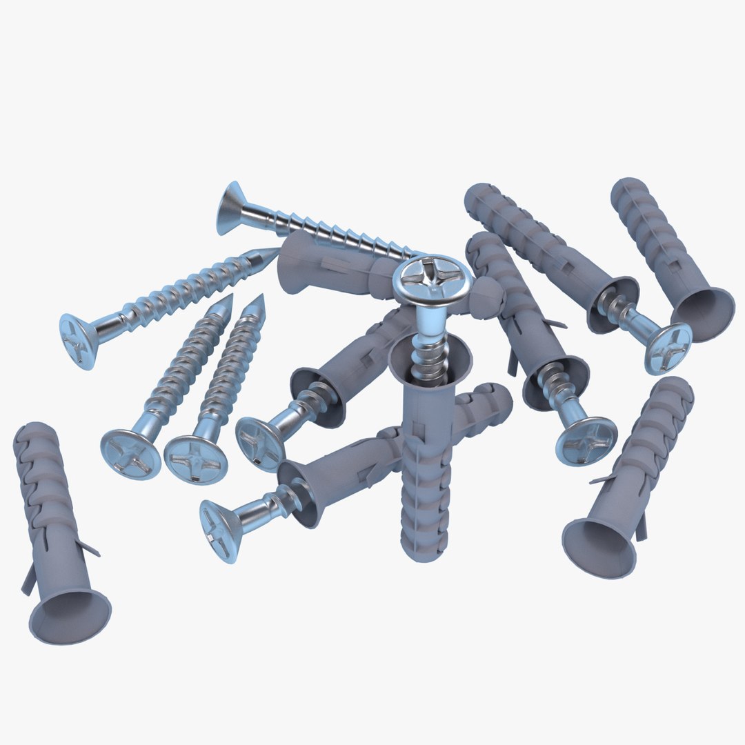 3d model of screw dowel