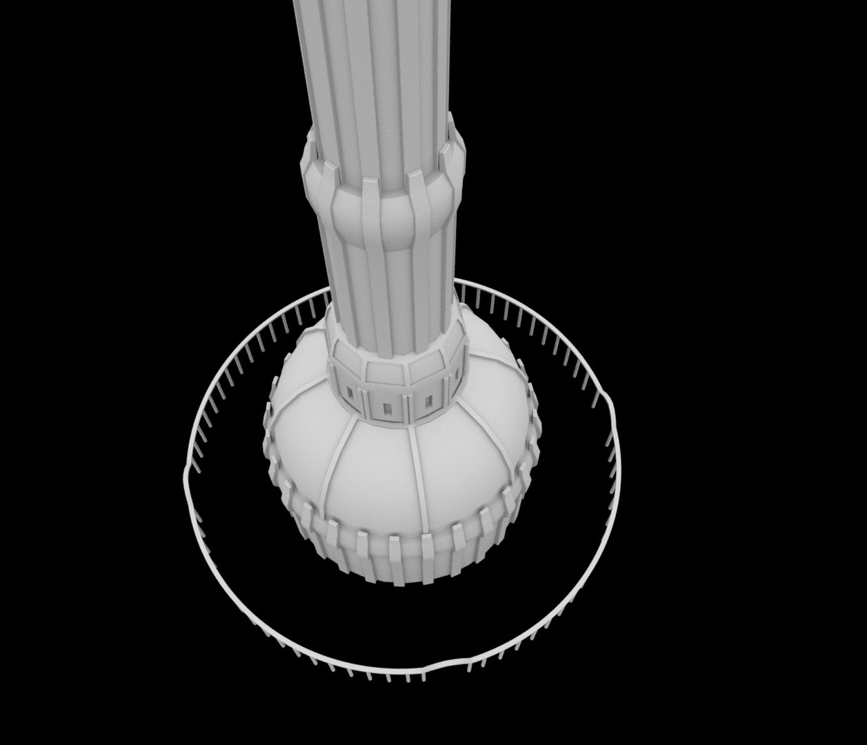 3D White Gold Tower - TurboSquid 1470355