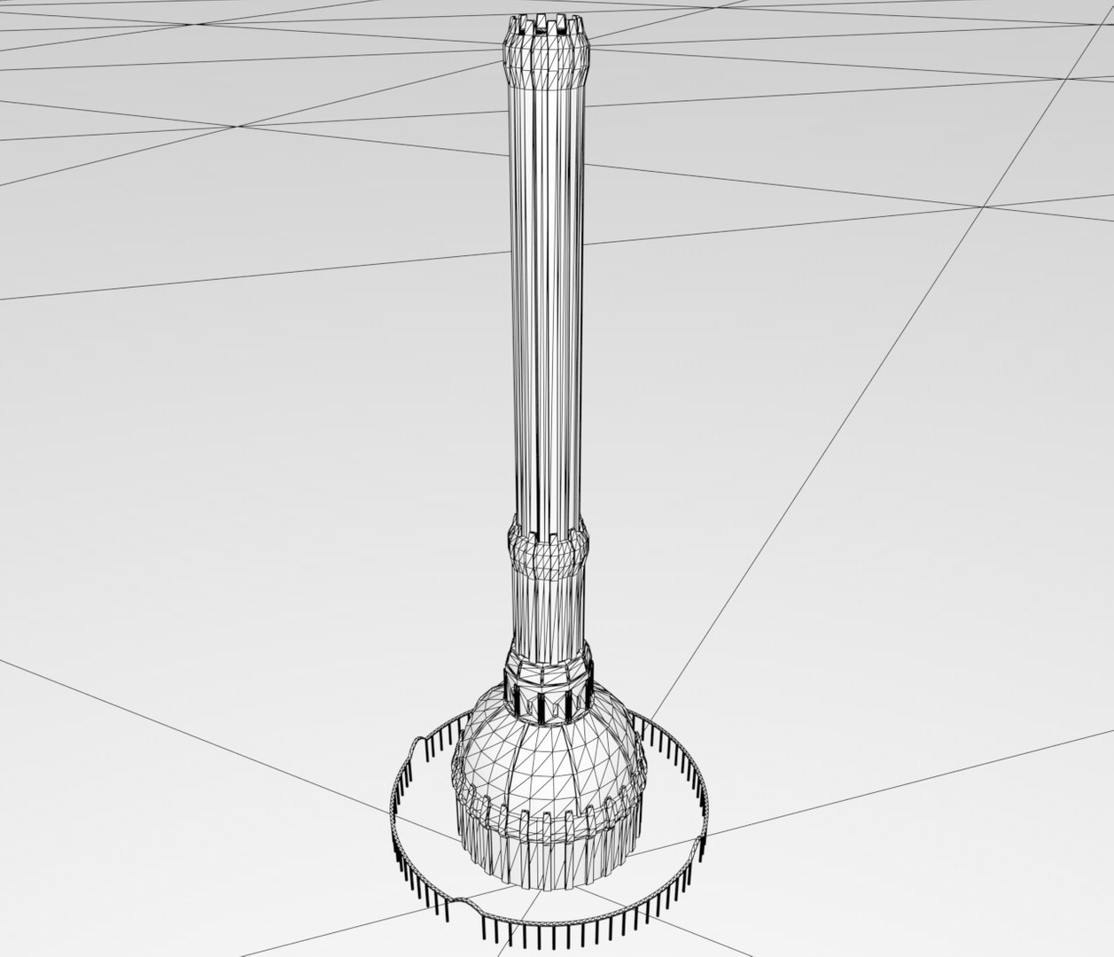 3D White Gold Tower - TurboSquid 1470355