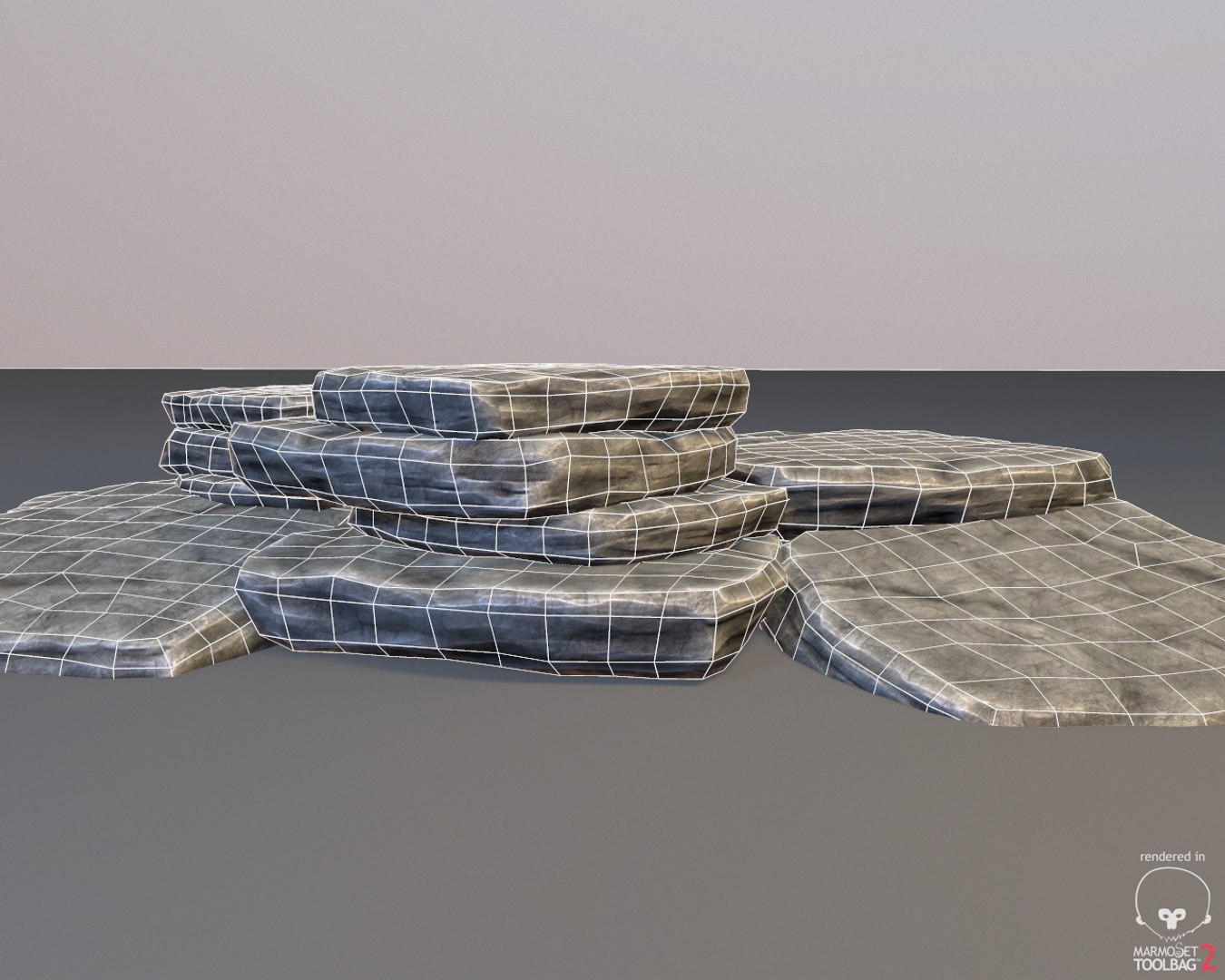 ready layered rock 3d model