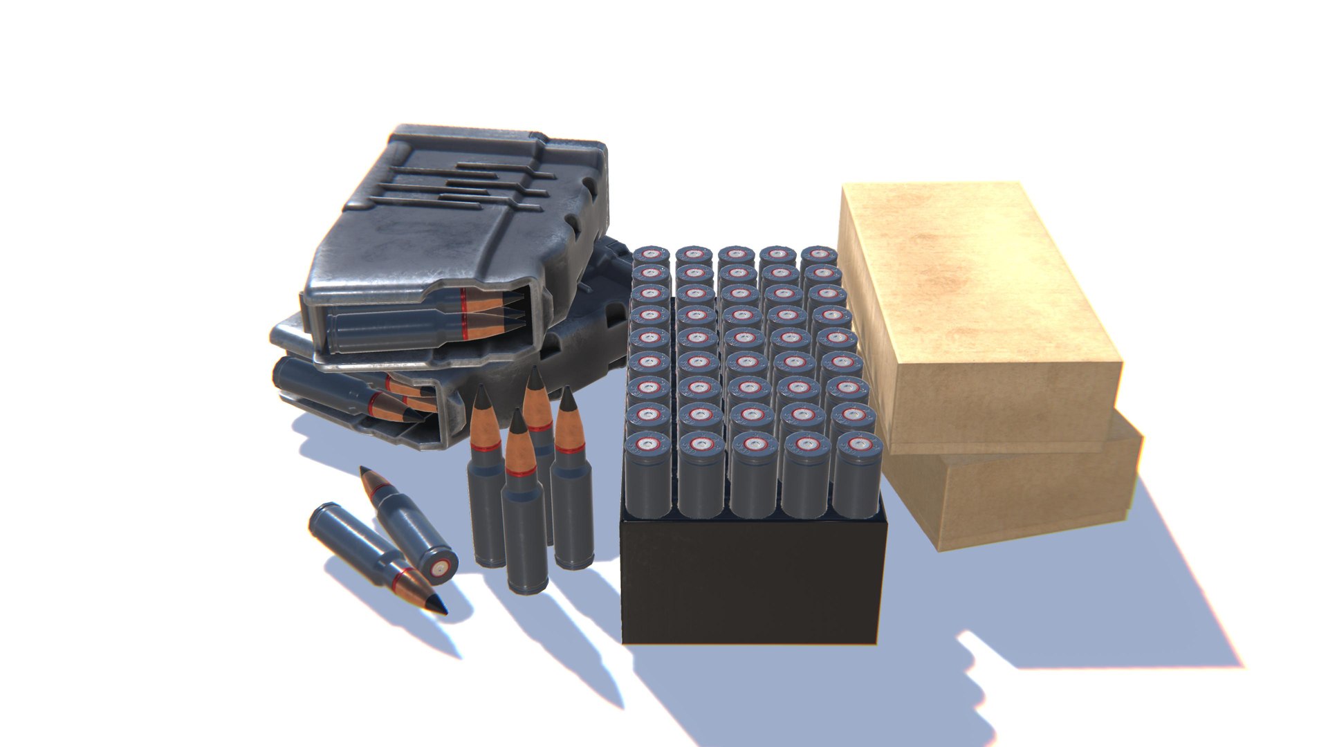 3D 9x39 Ammo Pack Low-poly 3D Model - TurboSquid 1799770