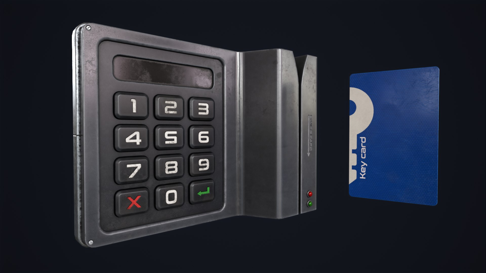 3D Code Lock And Key Card Model - TurboSquid 2039265