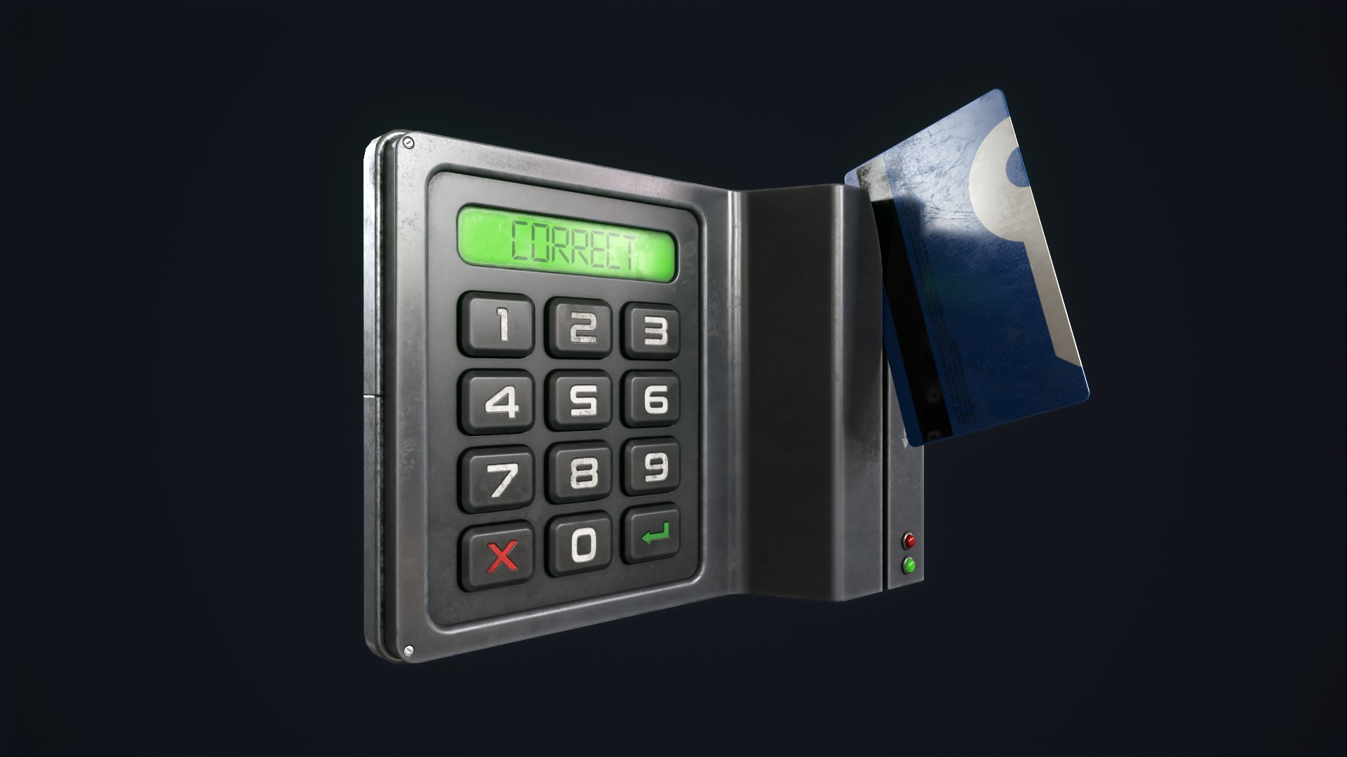 3D Code Lock And Key Card Model - TurboSquid 2039265