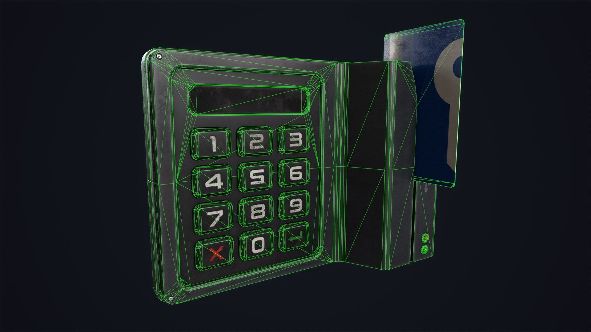3D Code Lock And Key Card Model - TurboSquid 2039265
