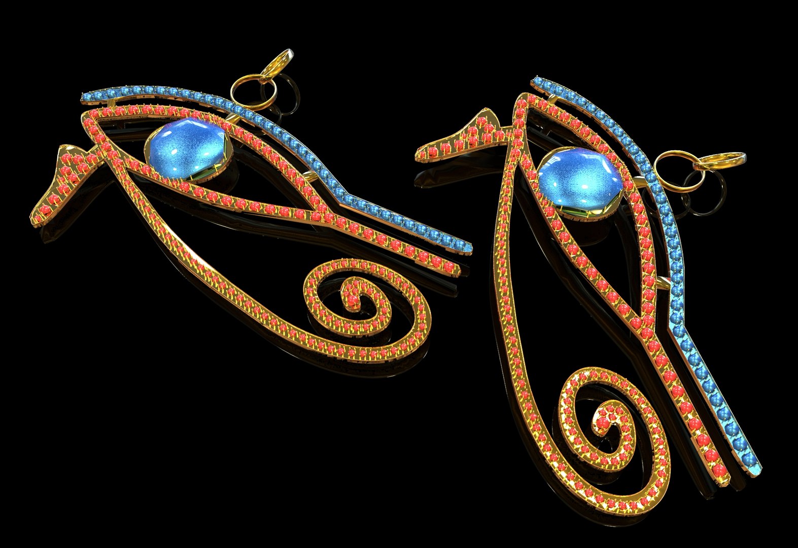 Horas Eye Jewellery Set 3D Model - TurboSquid 1477000