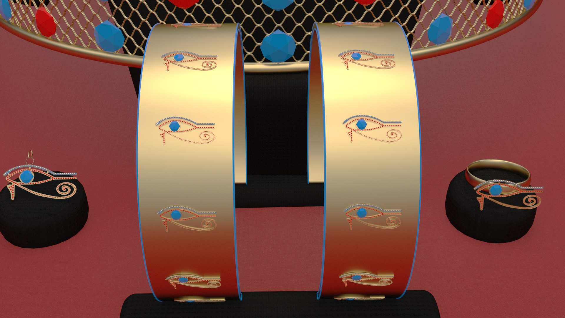 Horas Eye Jewellery Set 3D Model - TurboSquid 1477000
