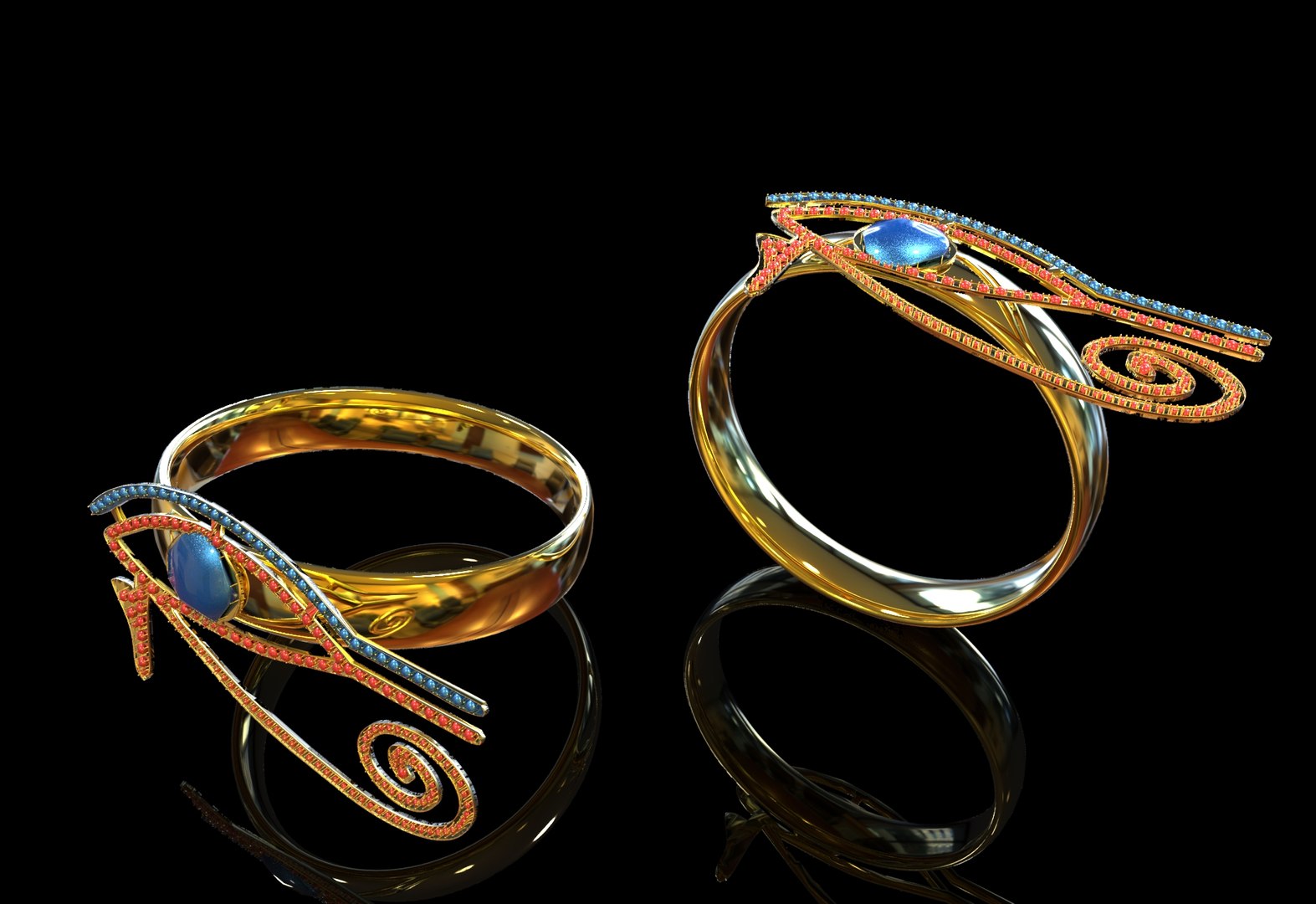 Horas Eye Jewellery Set 3D Model - TurboSquid 1477000