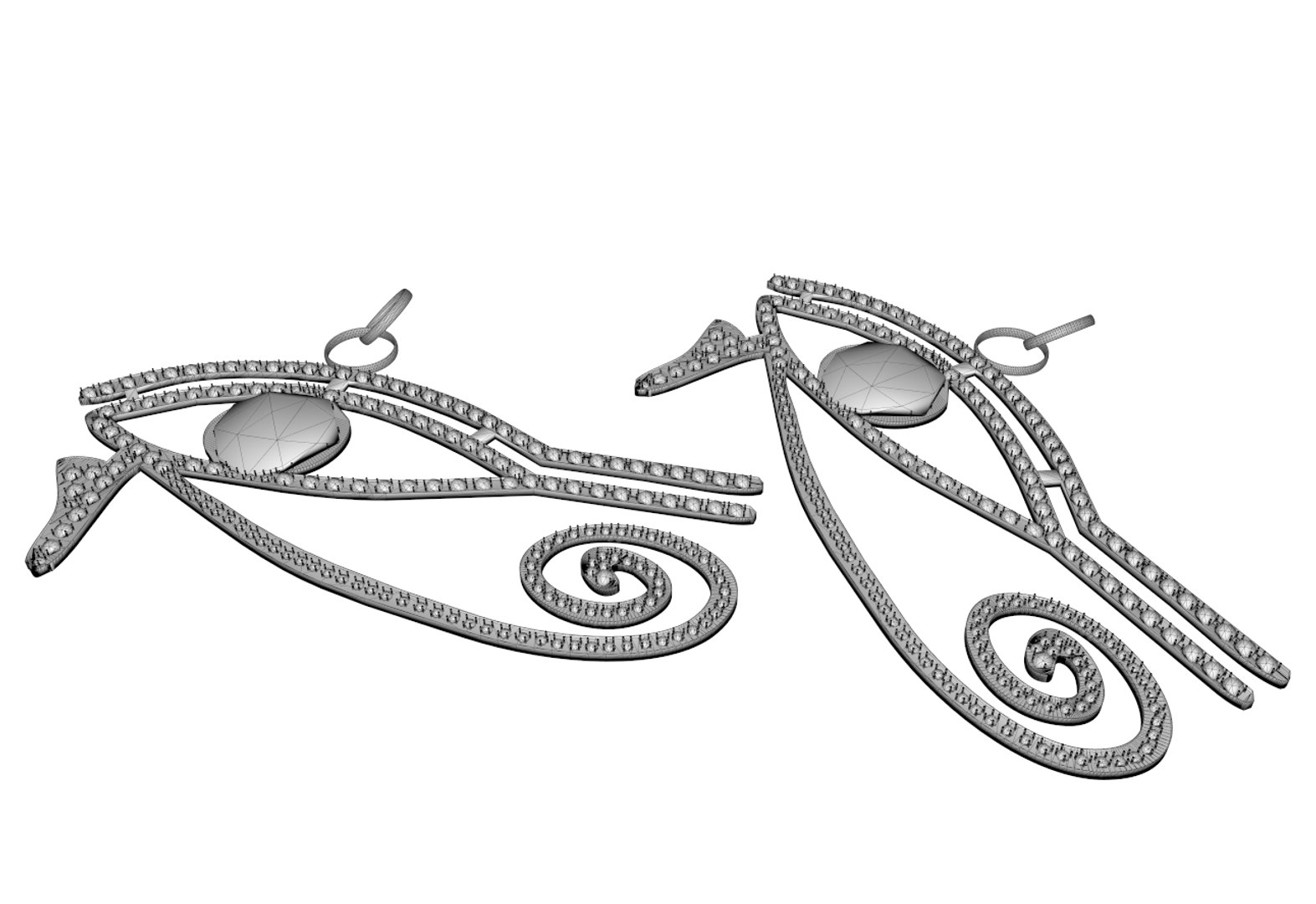 Horas Eye Jewellery Set 3D Model - TurboSquid 1477000