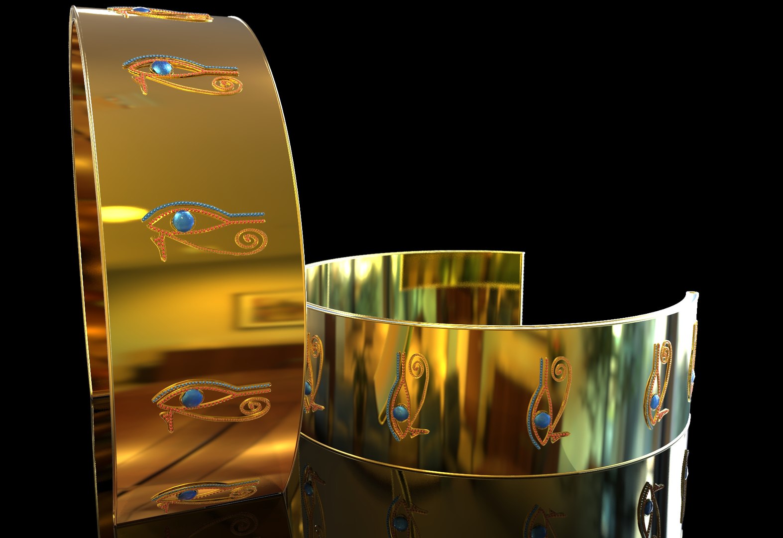 Horas Eye Jewellery Set 3D Model - TurboSquid 1477000