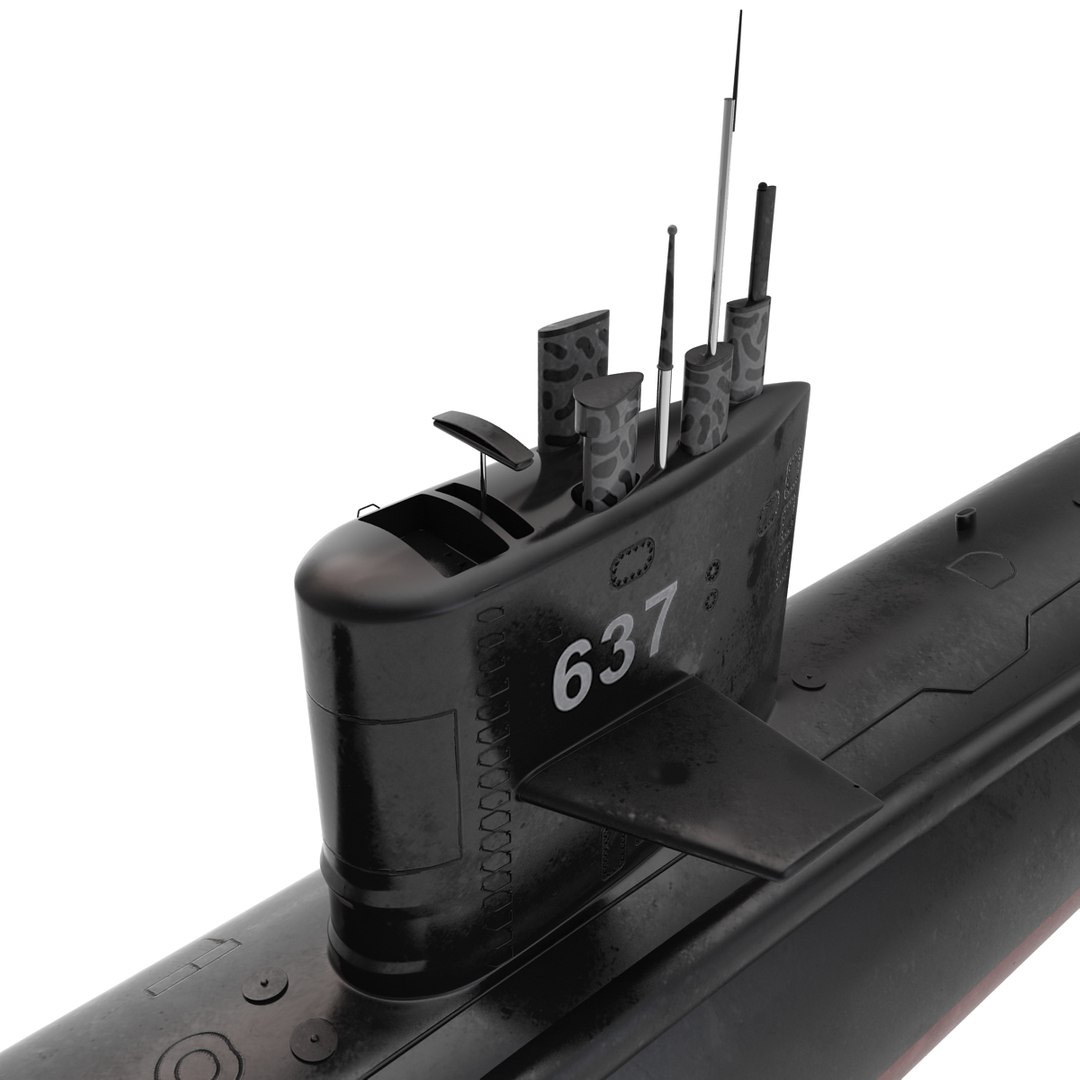 uss sturgeon submarine 3d model