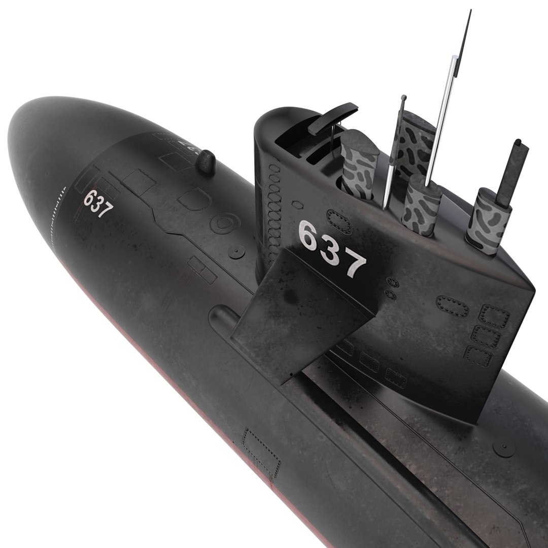 uss sturgeon submarine 3d model