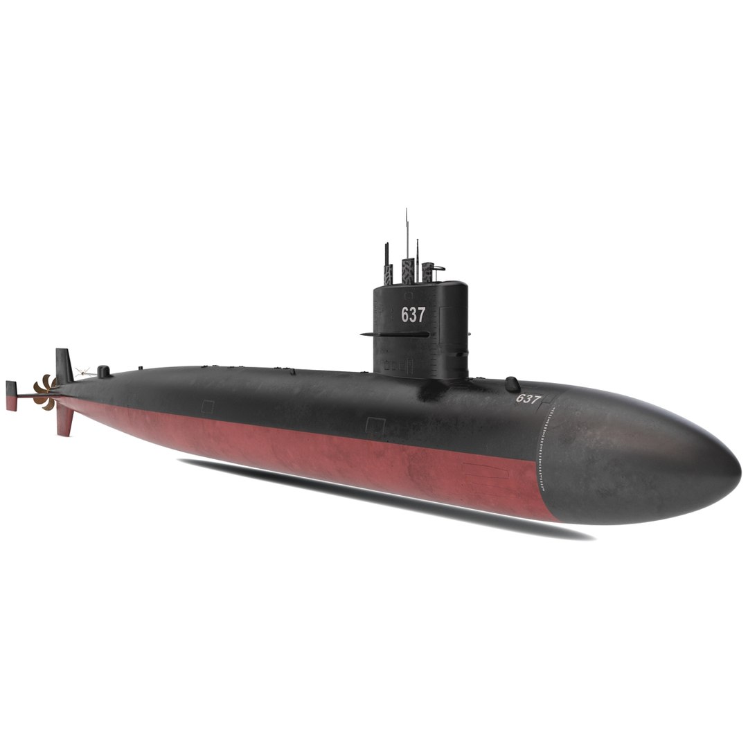 uss sturgeon submarine 3d model