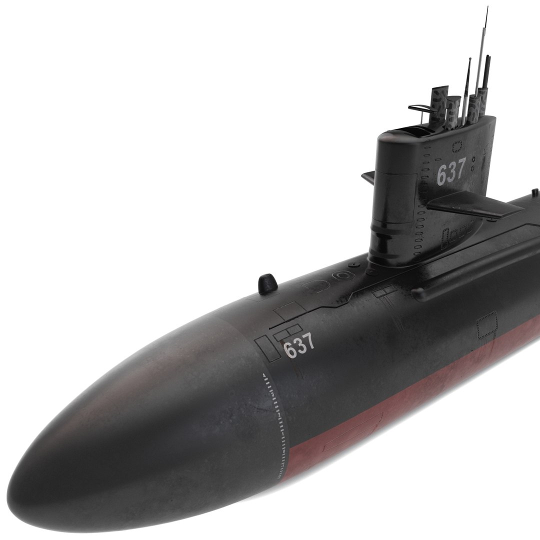 uss sturgeon submarine 3d model