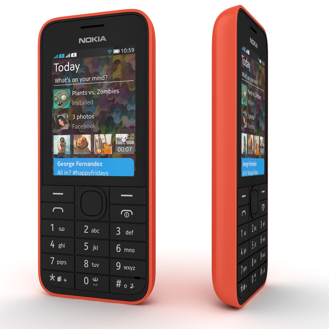 Nokia 208 207 Phone 3d Model