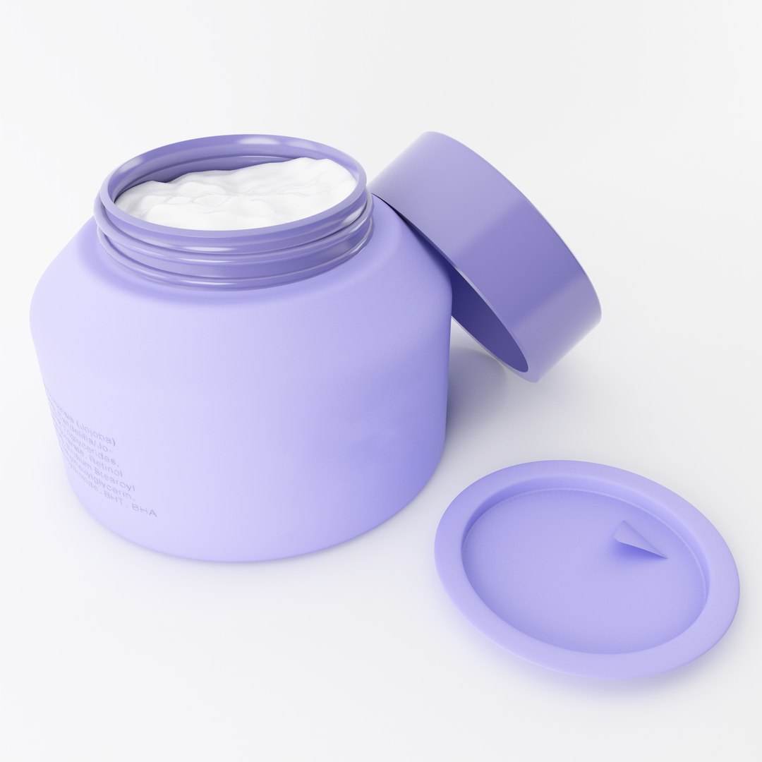 3D Purple Jar With White Moisturising Cream- 3D Model- FBX - TurboSquid ...