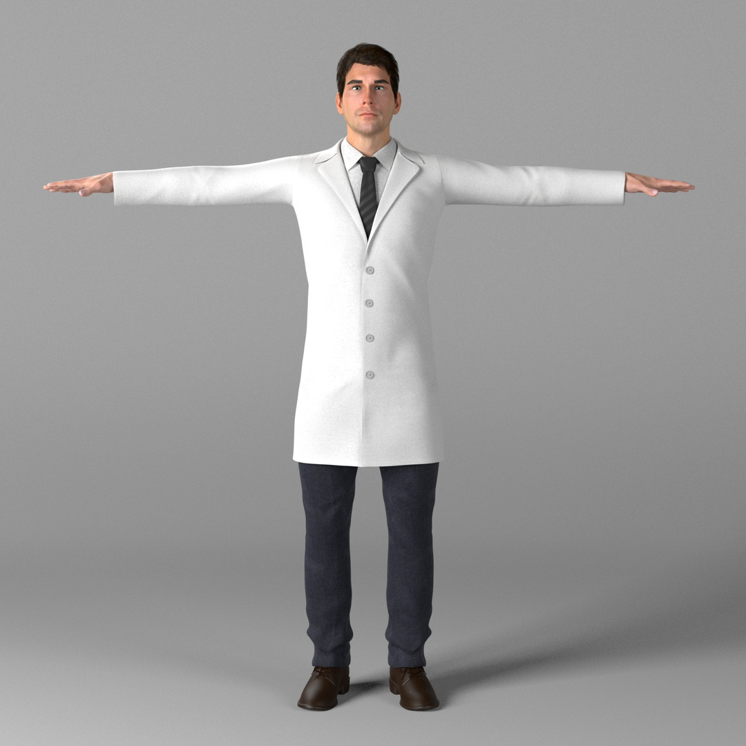Male Character Doctor 3d Model
