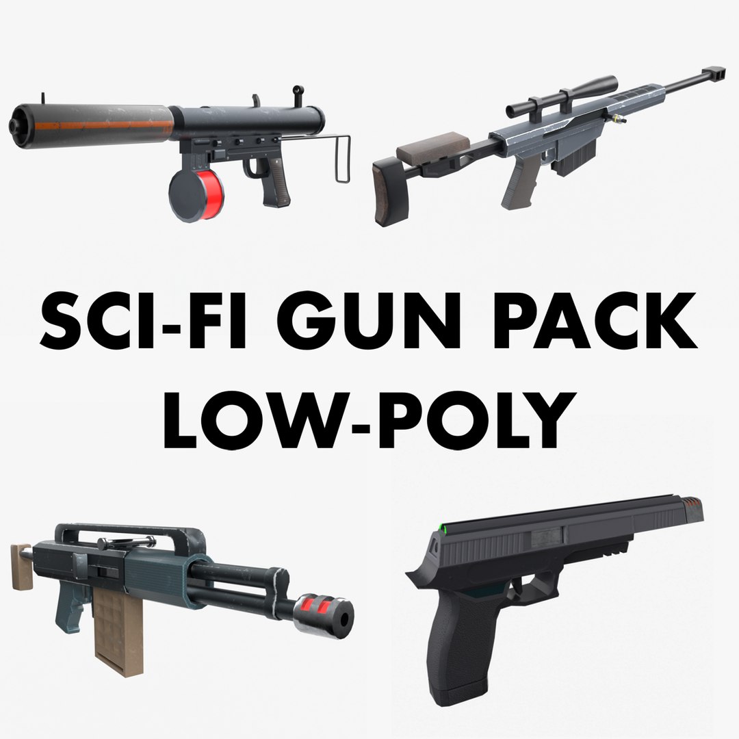Sci-Fi Gun Pack Low-Poly PBR 3D Model - TurboSquid 1971762