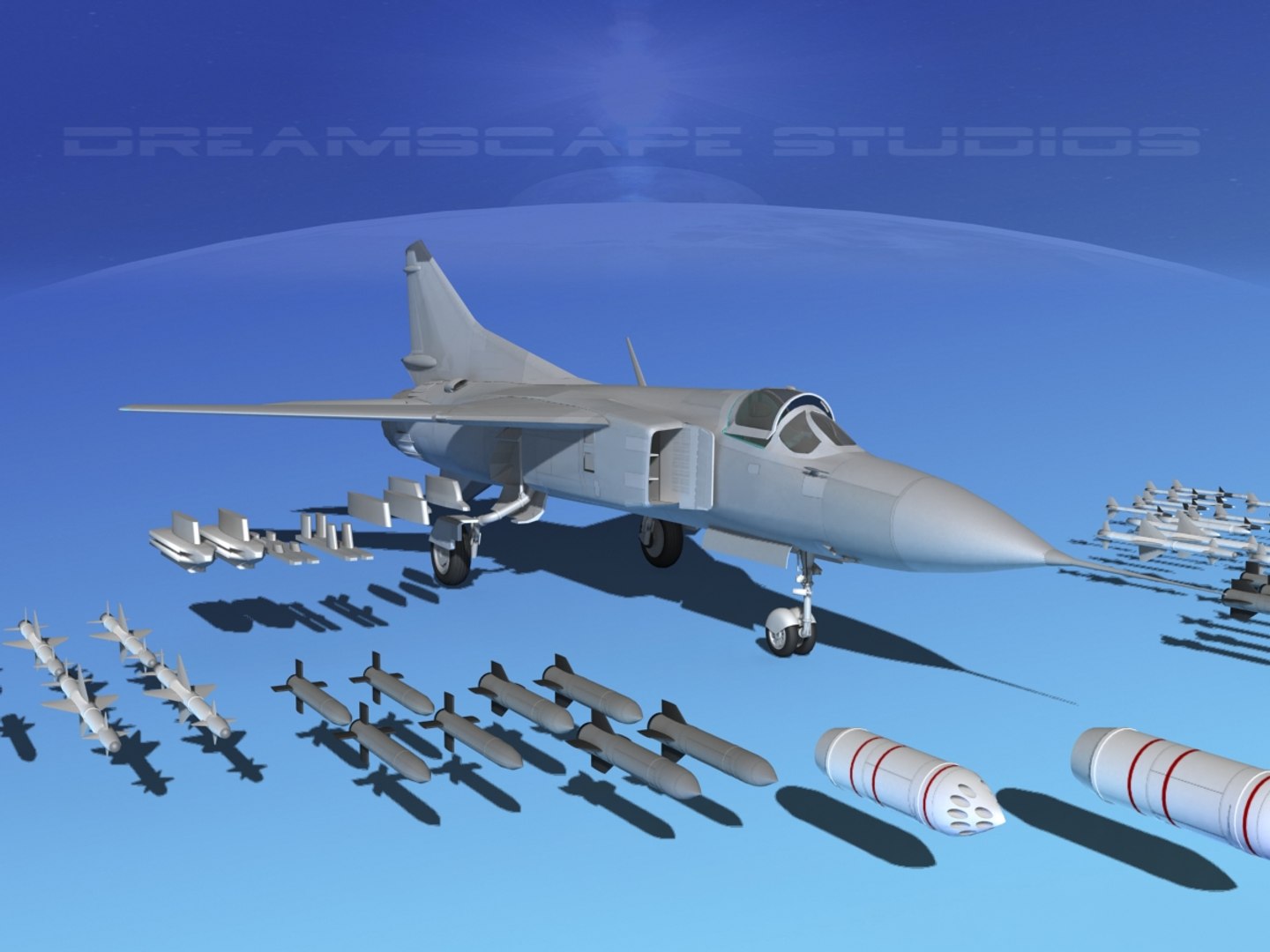 3d dxf mig-23 flogger b fighter
