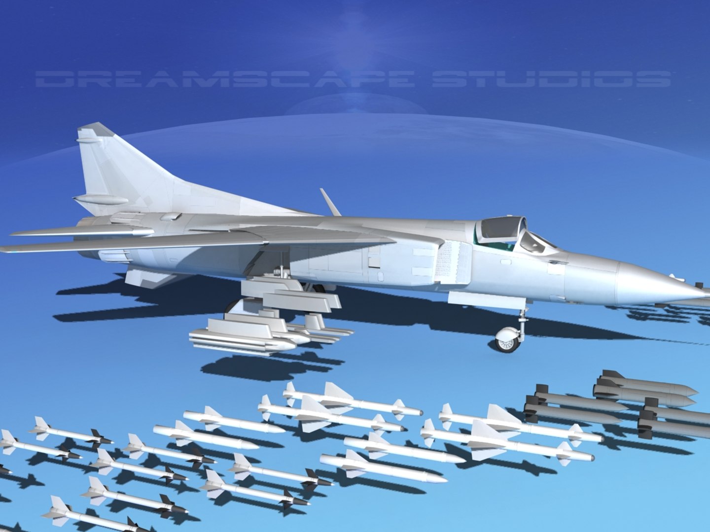 3d dxf mig-23 flogger b fighter